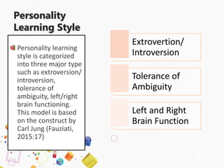 Learning style | PPTX | Education