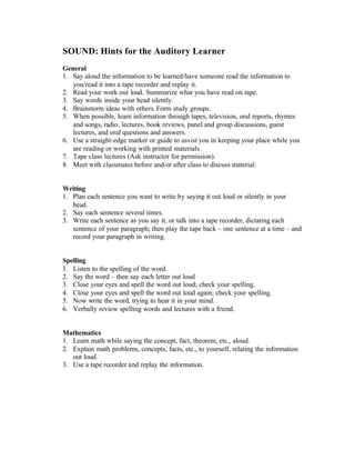 Learning style inventory | PDF