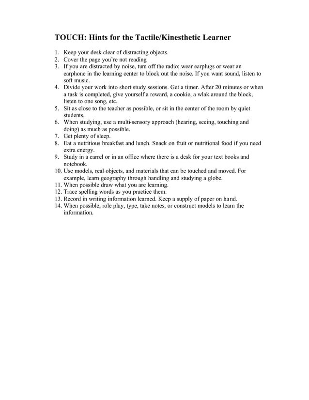 Learning style inventory | PDF