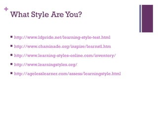 Learning styles | PPT