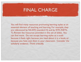 Learning styles: Research and Expert Opinion | PDF