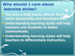 Learning styles | PPTX | Education