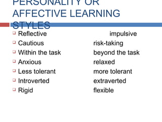 Learning styles | PPT