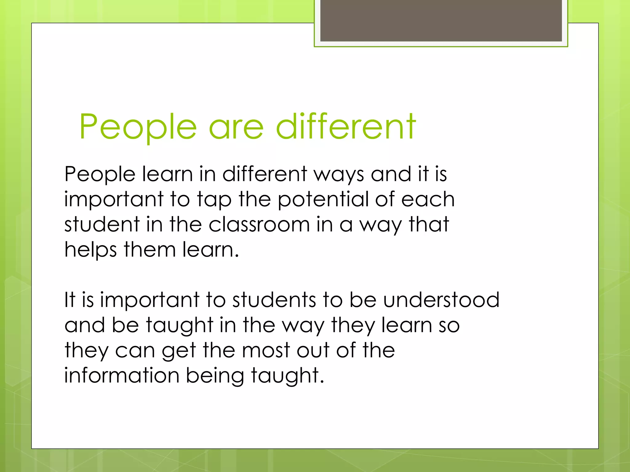 The 7 Learning Styles | PPTX