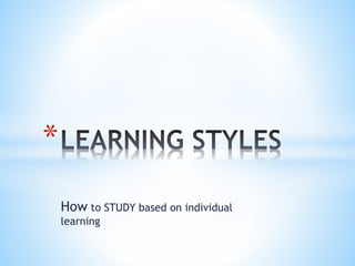 Learning styles | PPT