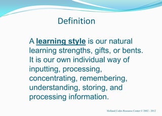 Learning styles - Keys to Learning | PDF