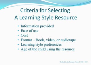 Learning styles - Keys to Learning | PDF