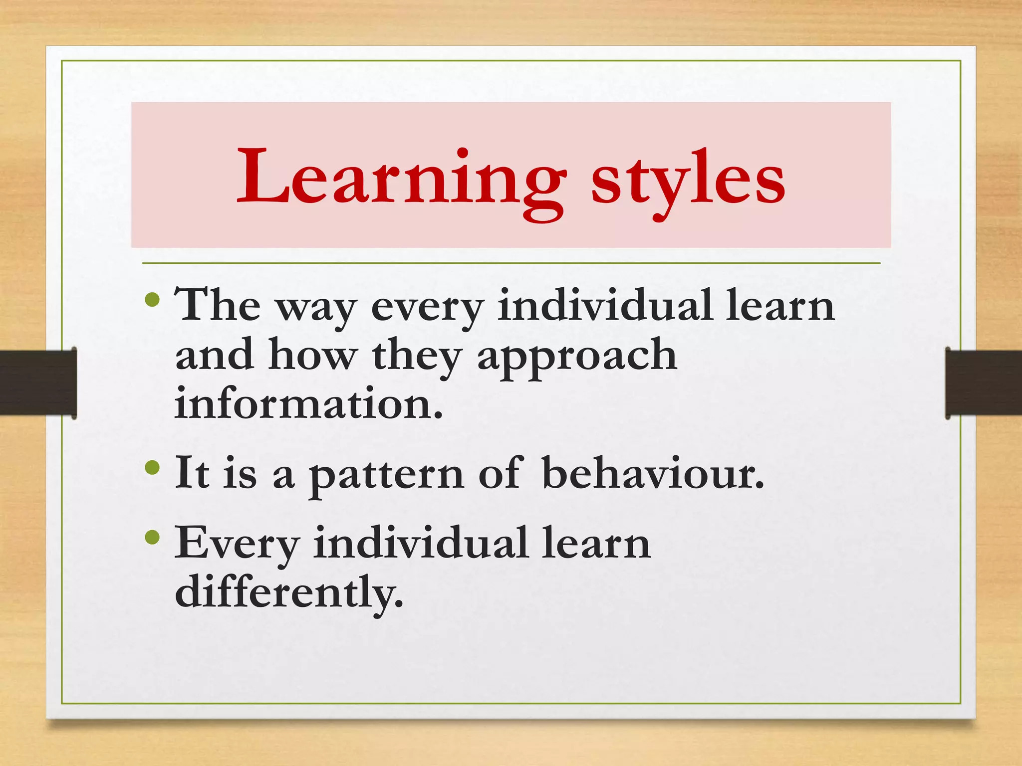 Learning Styles (VARK Model) | PPTX