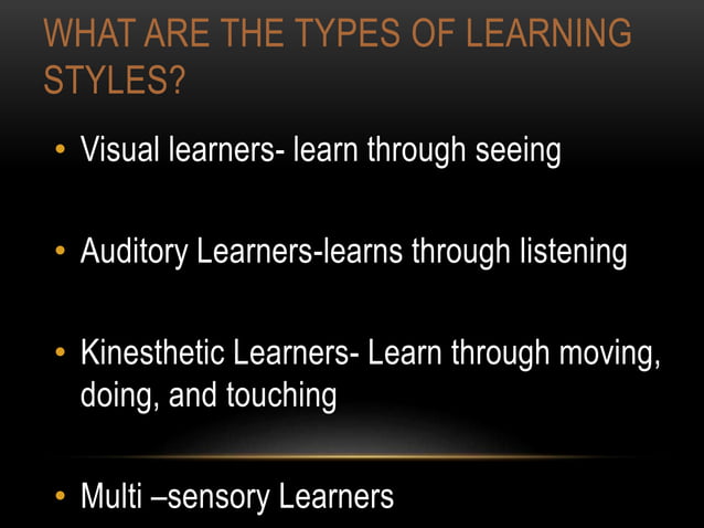 STUDENT'S LEARNING STYLE | PPT