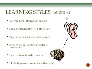 Learning Styles for teachers to know and use | PPT