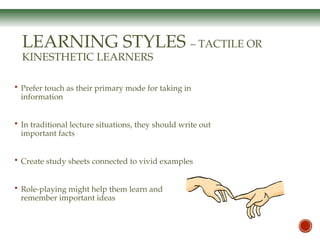 Learning Styles for teachers to know and use | PPT