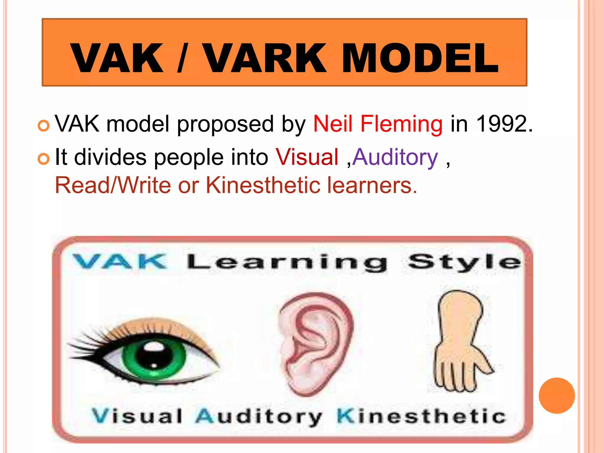 Learning styles KOLB and VAK | PPTX