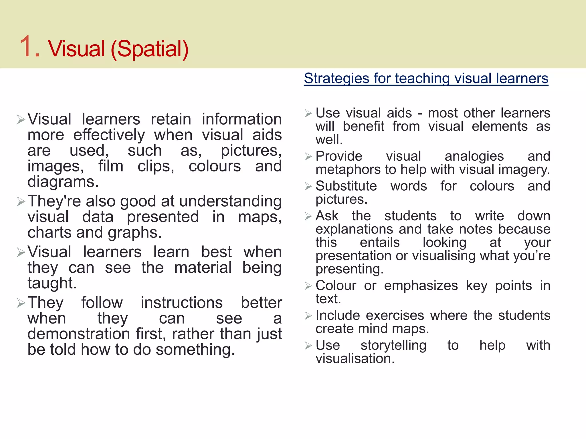 Learning styles pedagogy - ppt presented in Pondicherry university ...