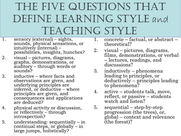 Learning styles (2) | PPT | Education
