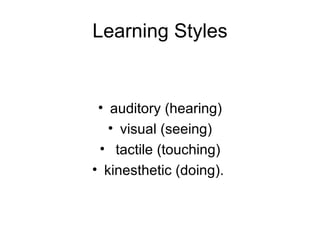 Learning styles and drop out | PPT
