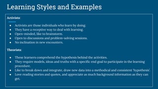 Learning styles and its application in designing training programs | PPT
