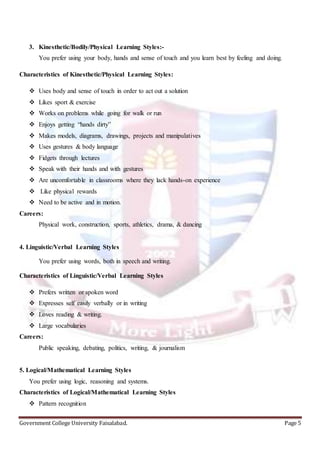 Learning styles and learning process | DOCX