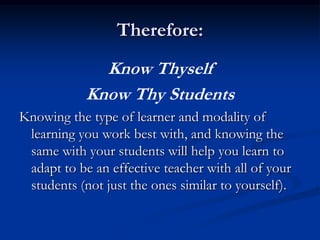 Learning Styles and Modes of Learning | PPT