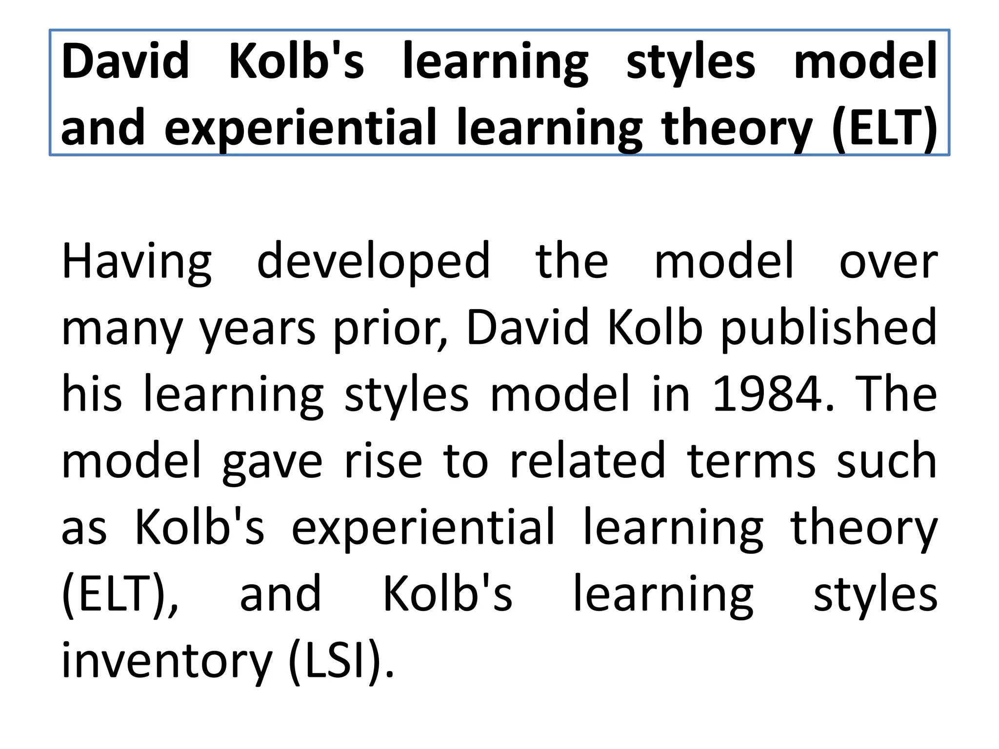 Learning styles and multiple intelligence | PPTX