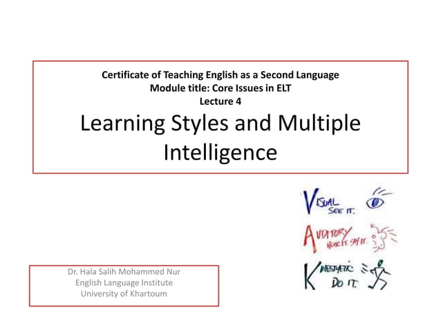 Learning styles and multiple intelligence | PPTX