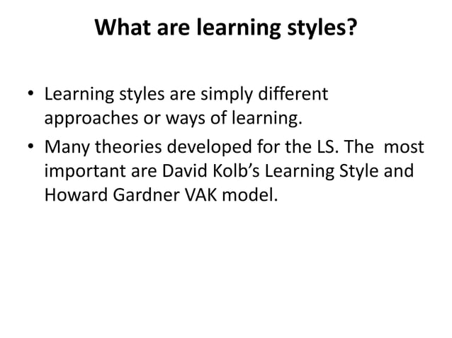 Learning styles and multiple intelligence | PPTX