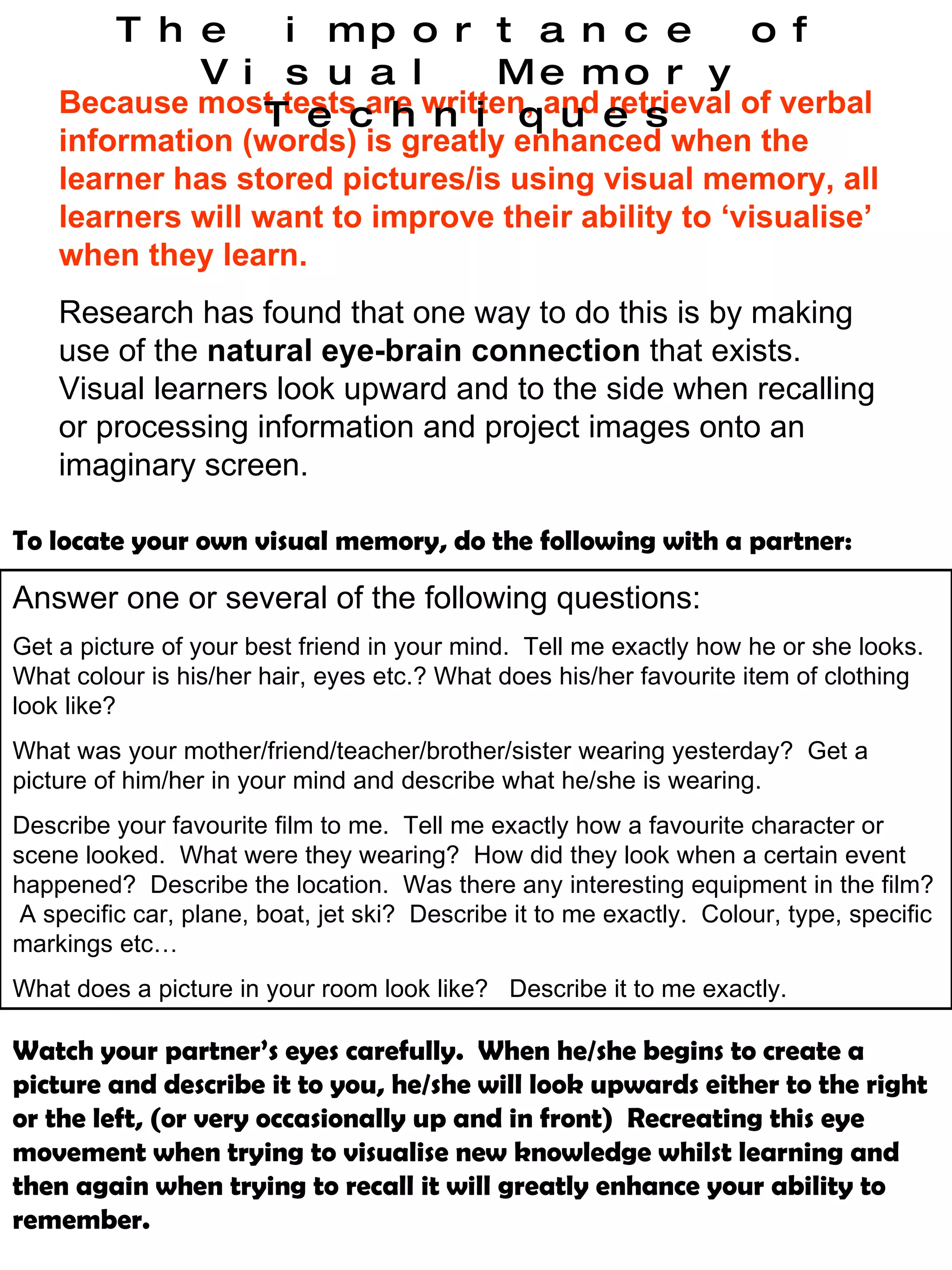 Learning Styles, Autonomy & Memory Booklet For Parents & Pupils | PPT ...