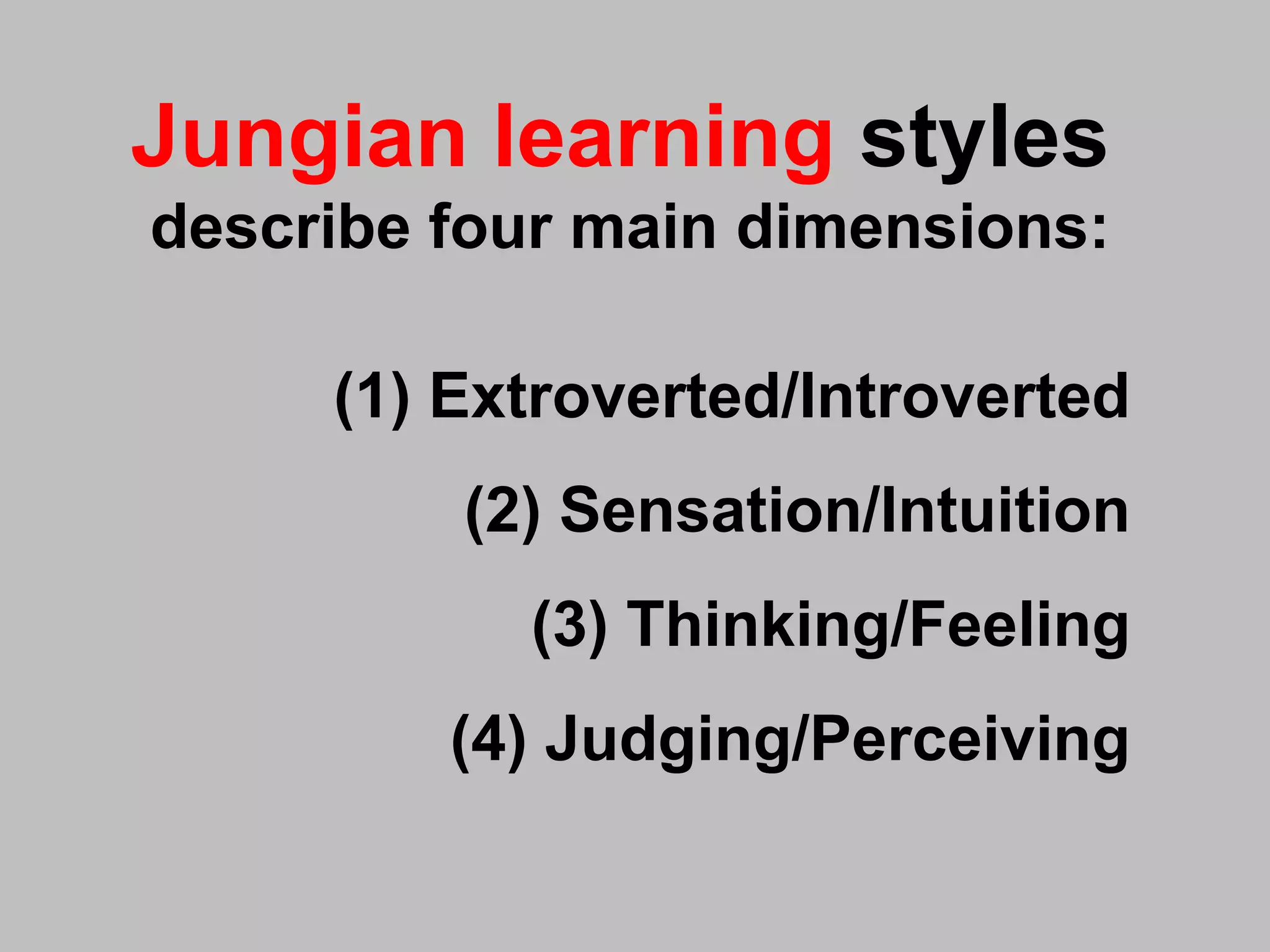 Learning styles based on Jung's theory of personality | PDF