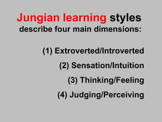 Learning styles based on Jung's theory of personality | PDF