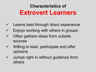 Learning styles based on Jung's theory of personality | PDF | Education