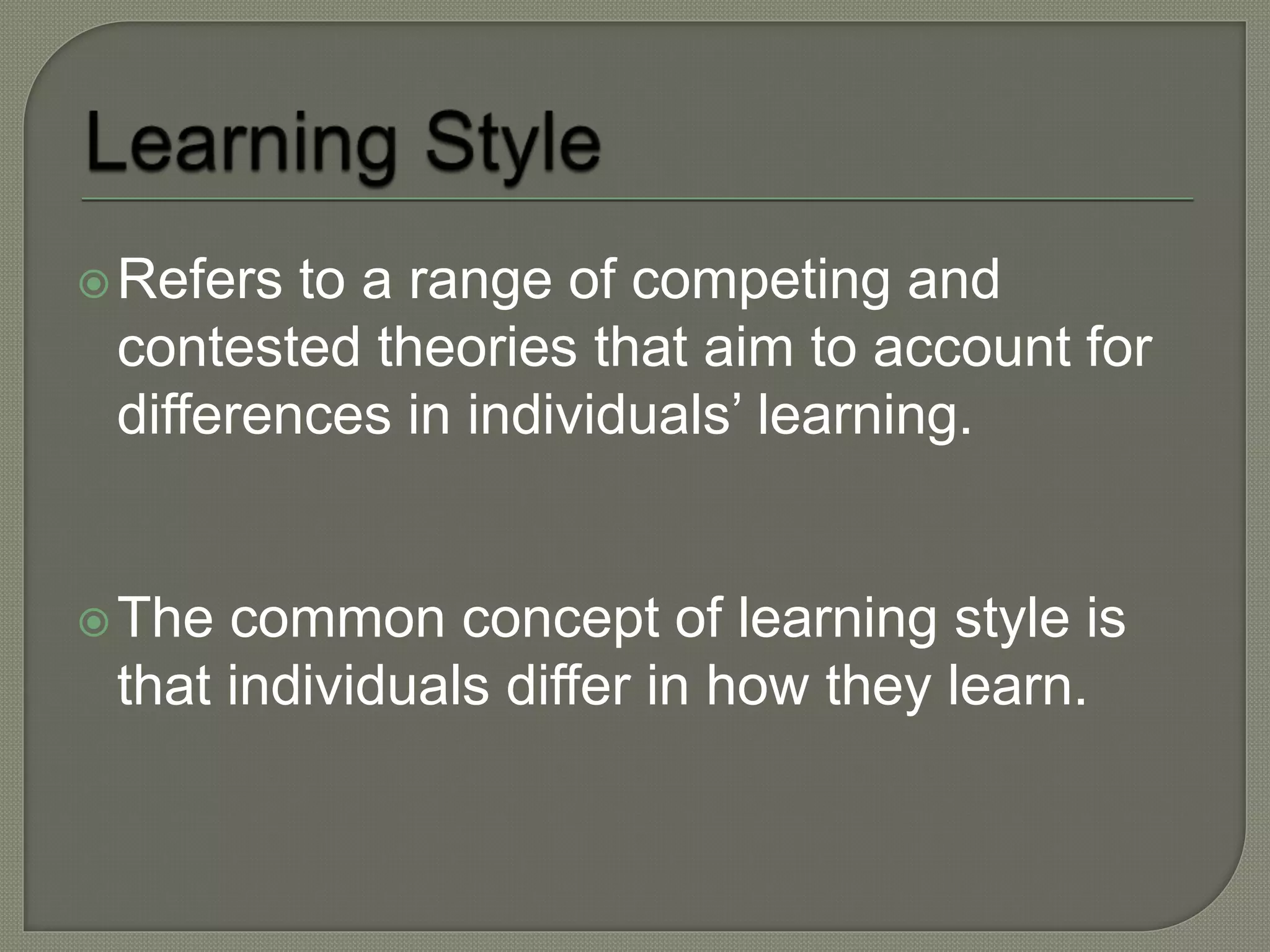 Learning styles final | PPT