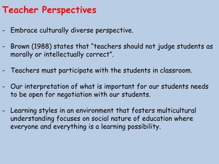 Learning styles from a multicultural perspective | PPTX