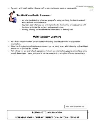 Learning styles inventory revised | PDF