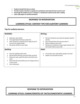 Learning styles inventory revised | PDF
