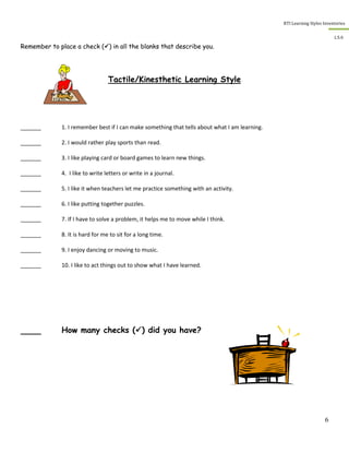 Learning styles inventory revised | PDF