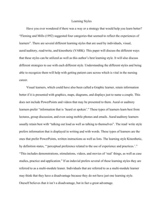 Learning_Styles_Learning_document explai | DOCX