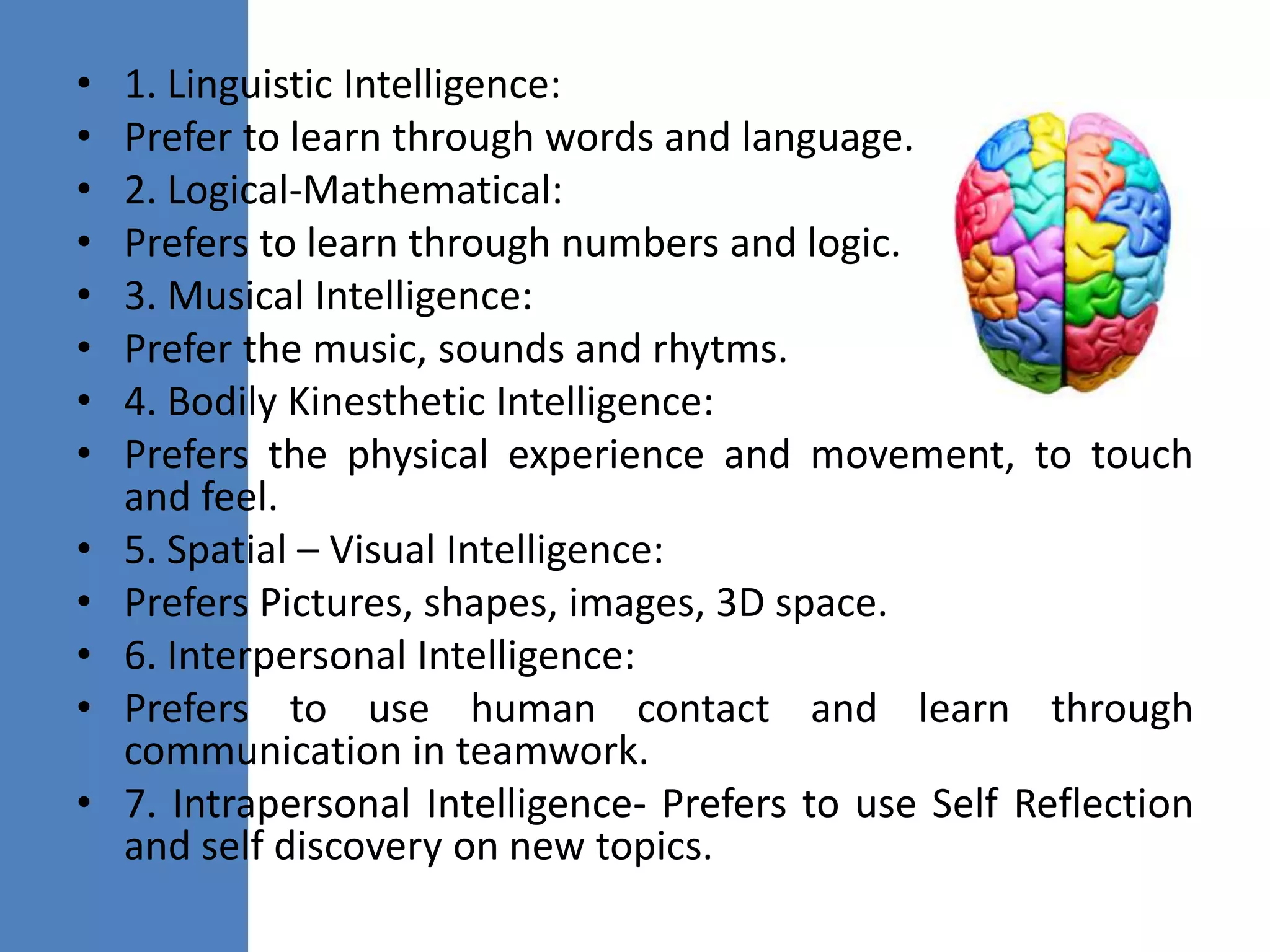 Learning styles & multiple inteligences | PPT