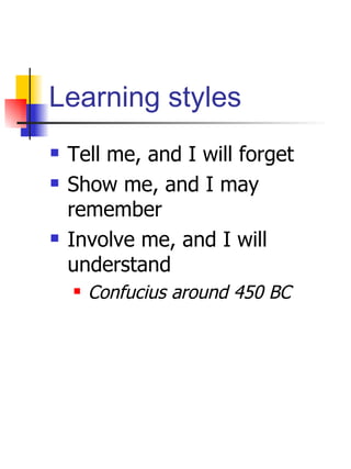 Learning styles presentation | PPT