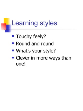 Learning styles presentation | PPT