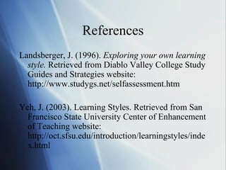 Learning stylespresentationdaviston | PPT