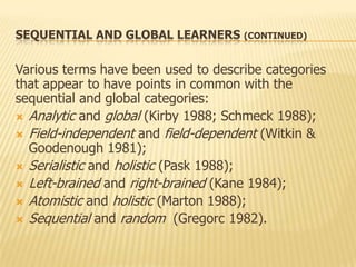 Learning styles project | PPTX