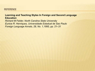 Learning styles project | PPTX