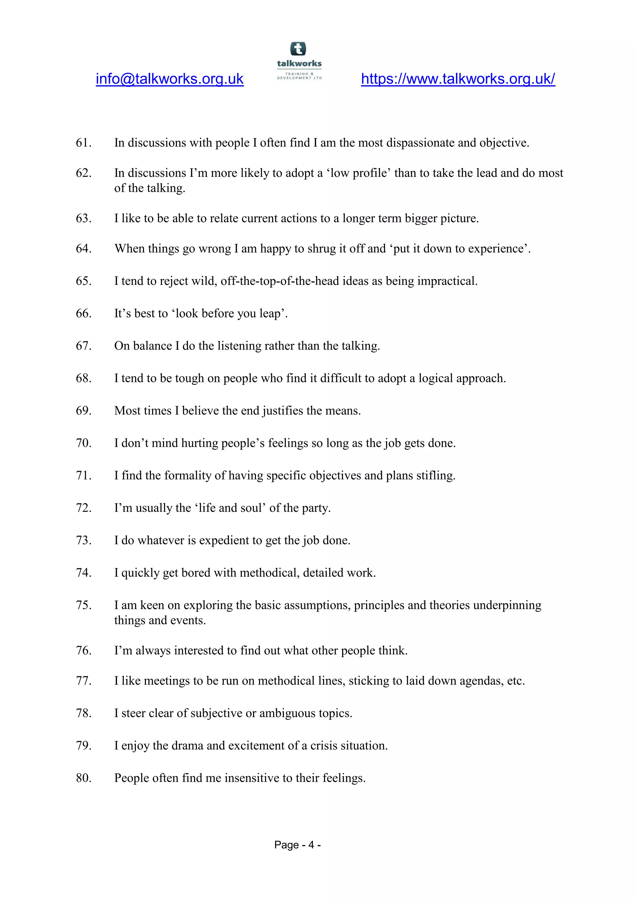 FREE - Learning Styles Questionnaire with analysis | PDF