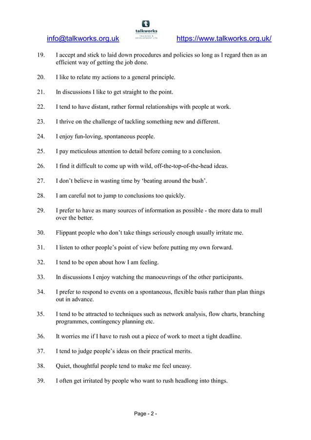 FREE - Learning Styles Questionnaire with analysis | PDF