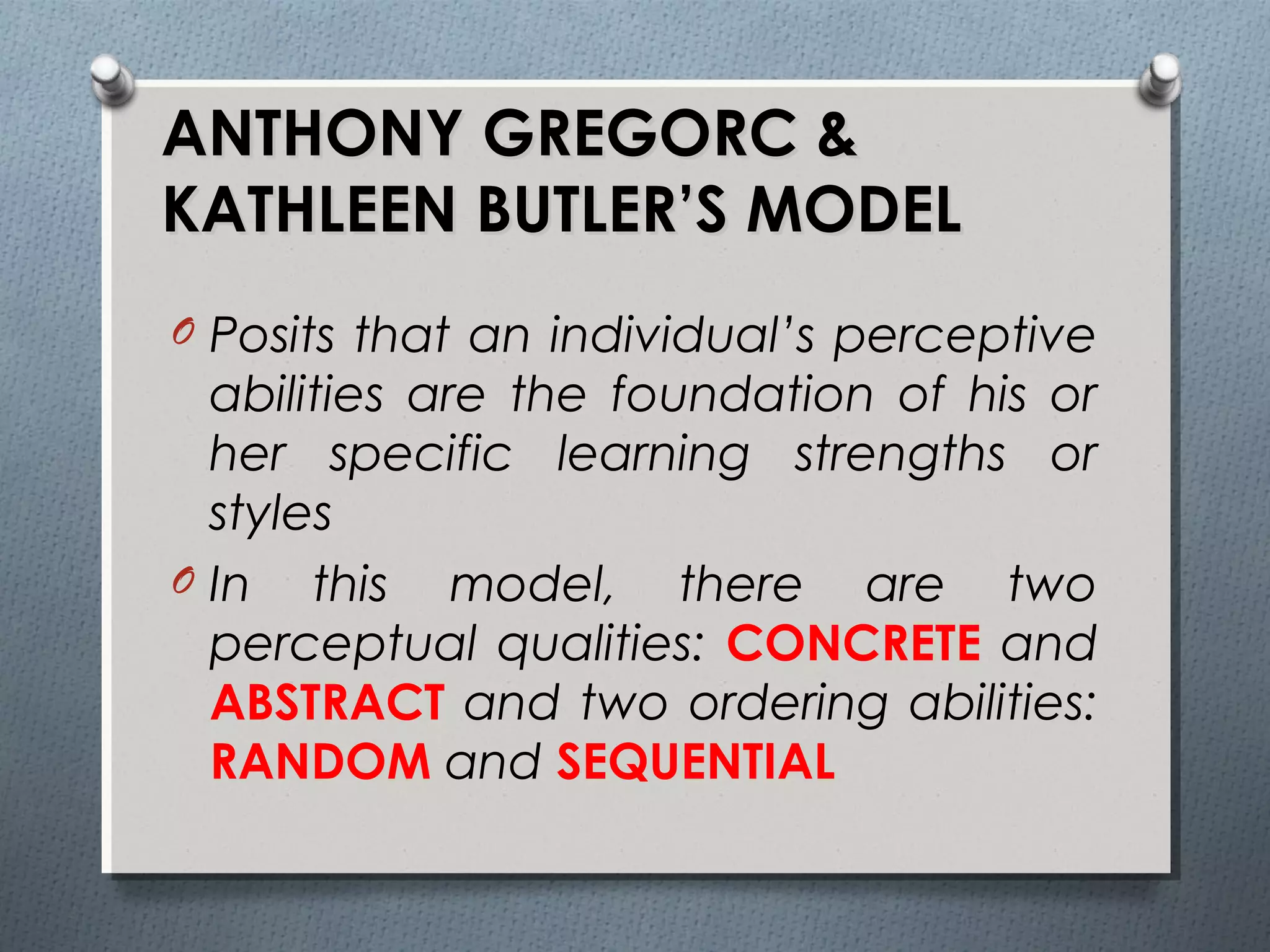 Different Models of Learning Styles | POT
