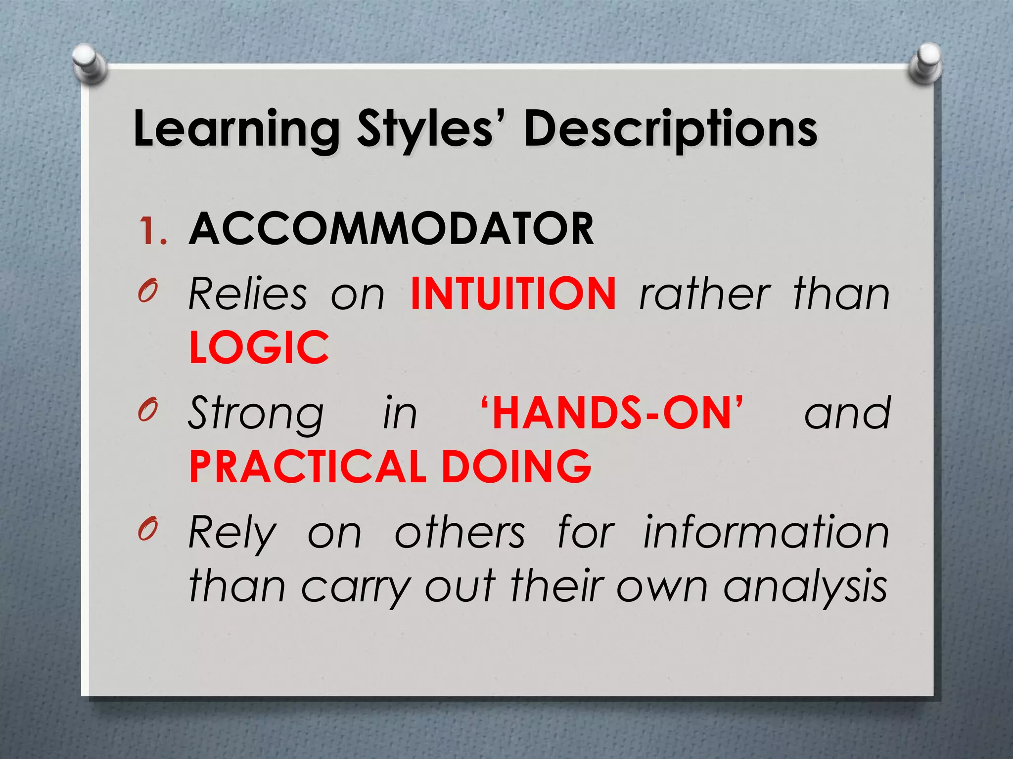 Different Models of Learning Styles | POT