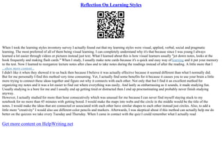 Learning Styles Research Paper | PPT