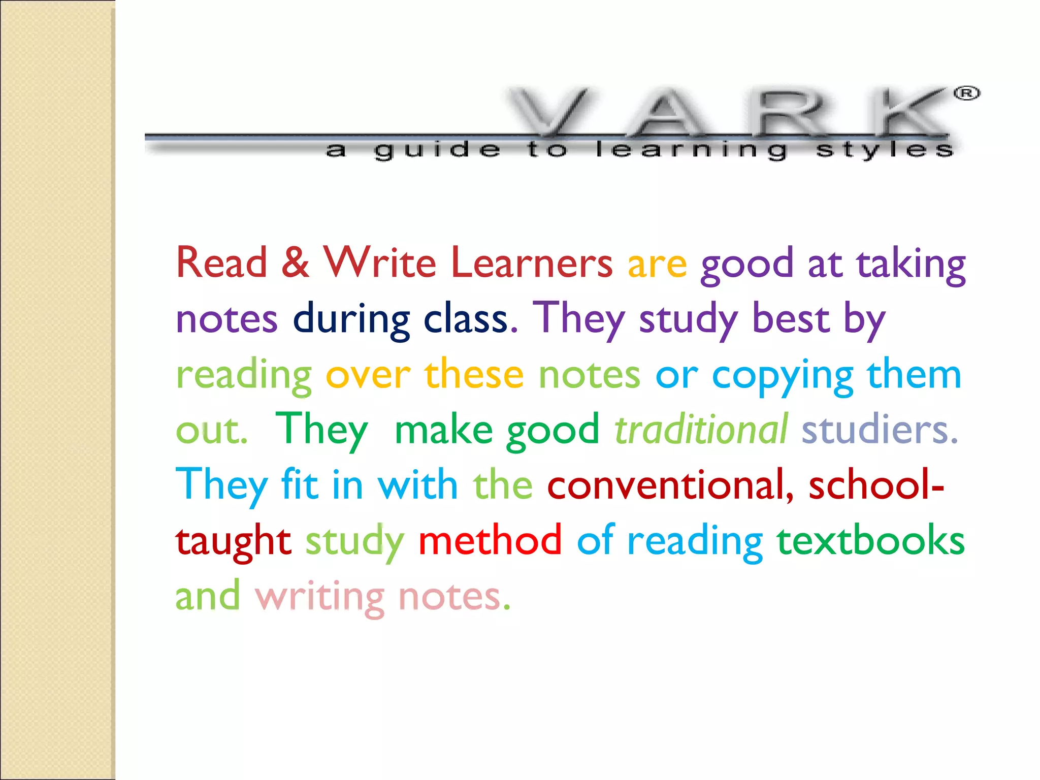 Learning style vark | PPT