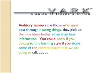 Learning style vark | PPT