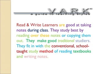Learning style vark | PPT