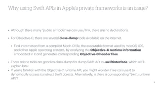 Learning Swift: A Stupid Way -- How to use Swift API in private ...